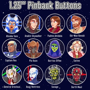 Star Wars the Clone Wars Assorted Small Pinback Buttons - Etsy