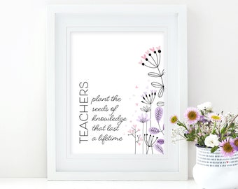 Teachers Plant the Seeds of Knowledge Teacher Printable - Etsy