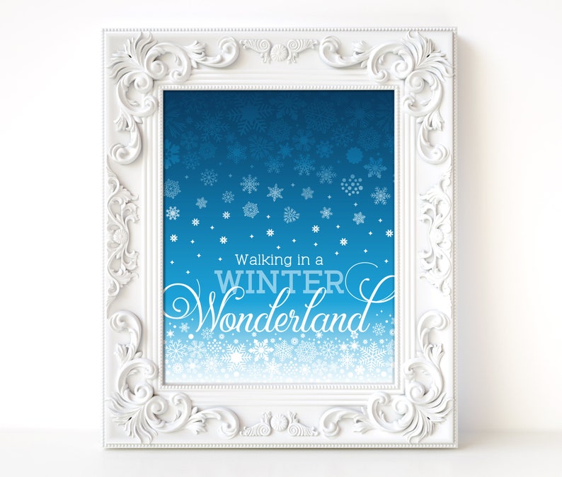 Walking in A Winter Wonderland, Printable Christmas Artwork for Holiday ...