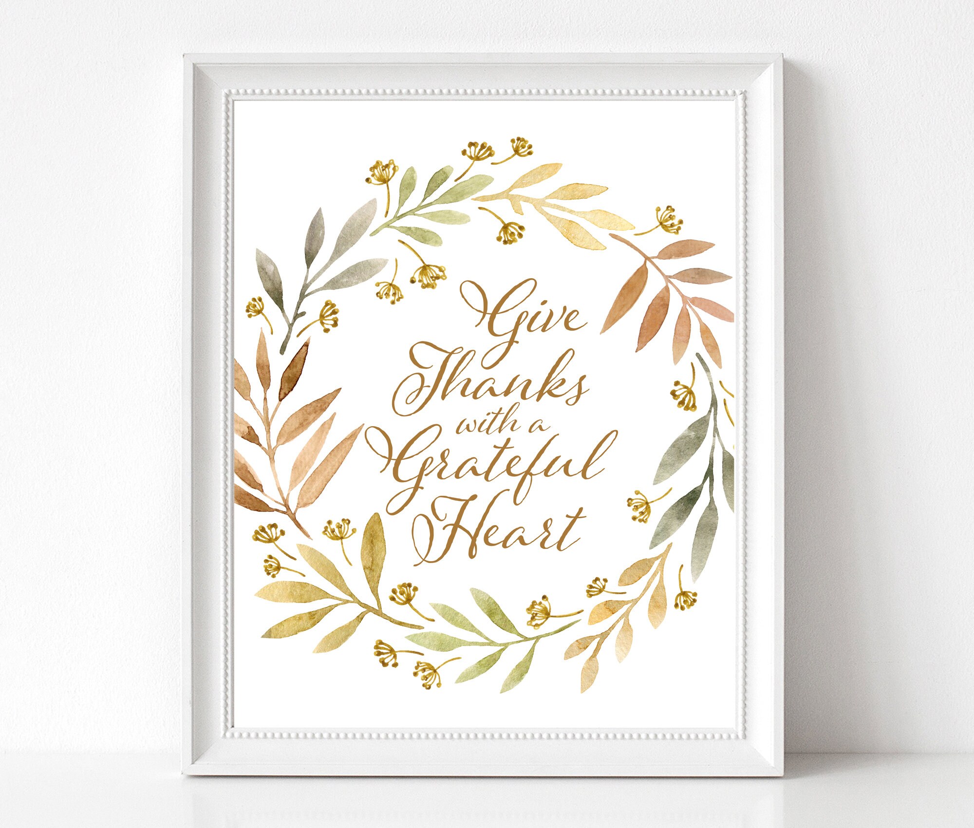 Give Thanks With A Grateful Heart PRINTABLE, Autumn Decoration and Fall ...