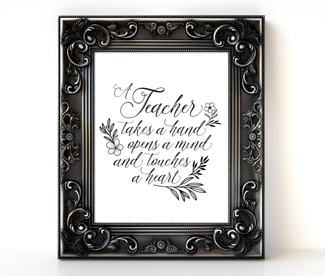 A Teacher Takes A Hand Digital Print, Teacher Thank You Printable for ...