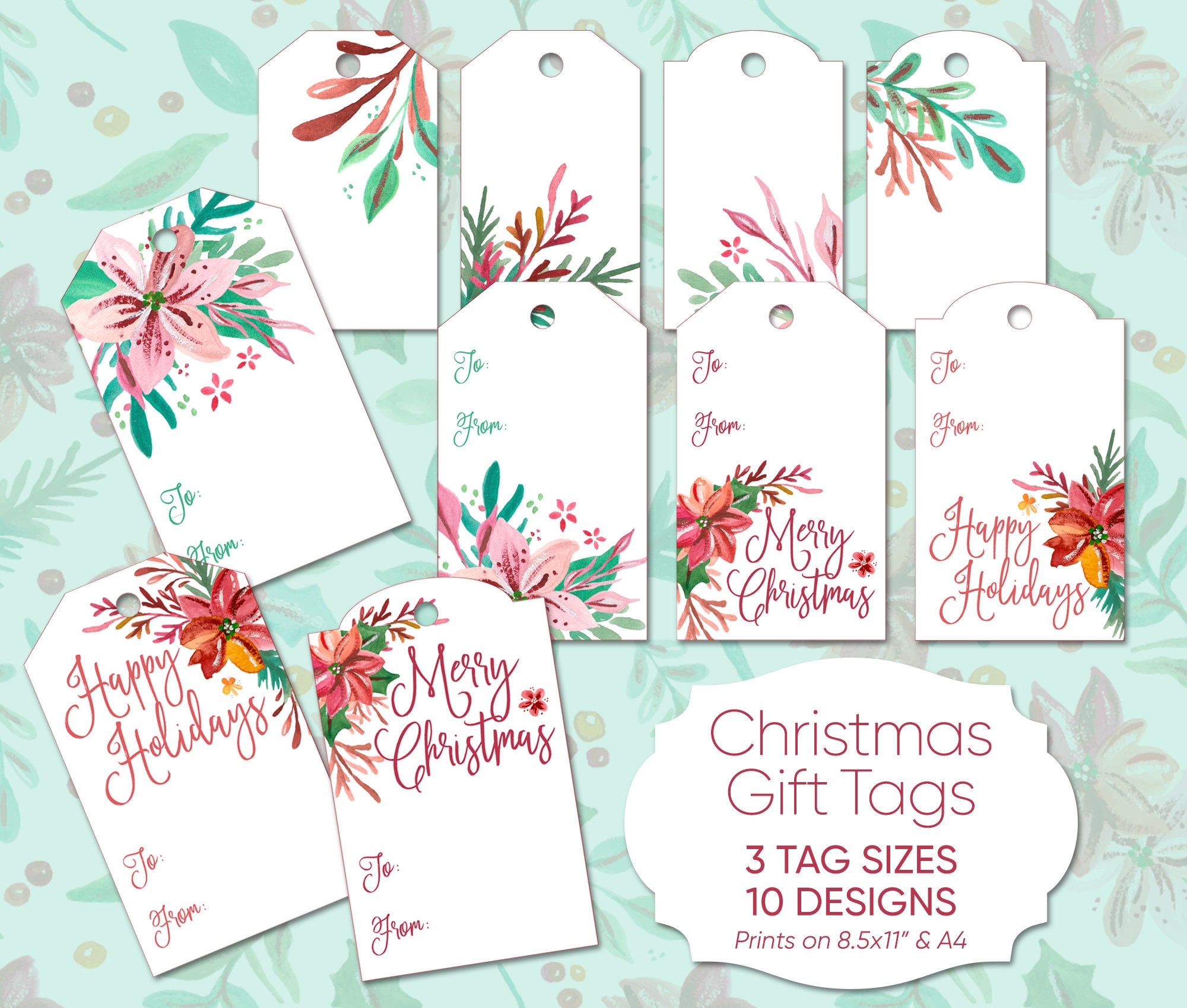 PRINTABLE CHRISTMAS TAGS for Hanging Tags and Holiday Stickers ...