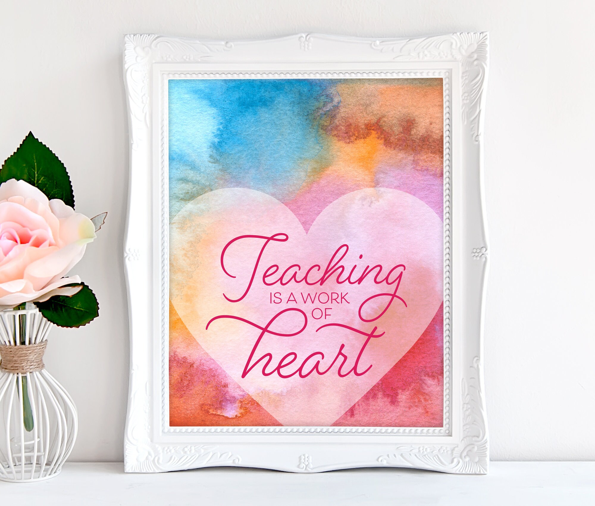 Teacher Thank You PRINTABLE, Teaching is A Work of Heart, End of Year ...