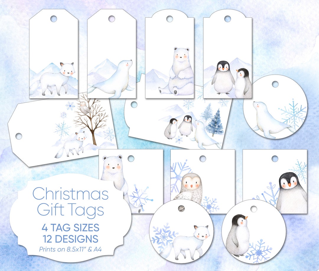 CHRISTMAS GIFT TAGS Printable for Hanging Tags and Seasonal Stickers ...