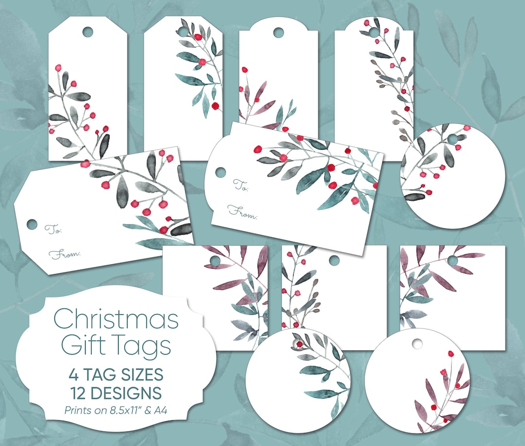 PRINTABLE CHRISTMAS TAGS for Hanging Tags and Holiday Stickers ...