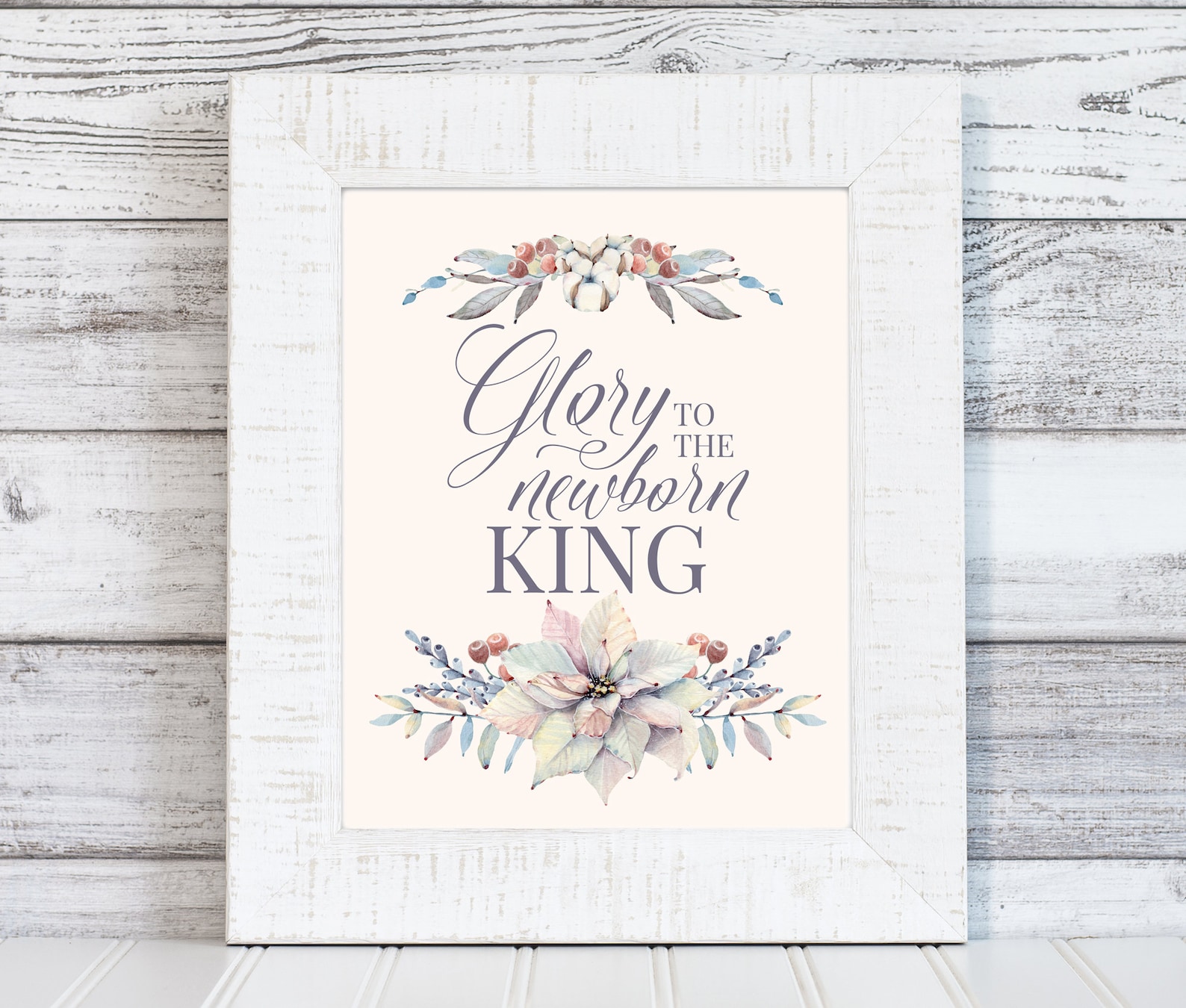 Glory to the Newborn King PRINT, Christmas Quote Printable for Holiday ...