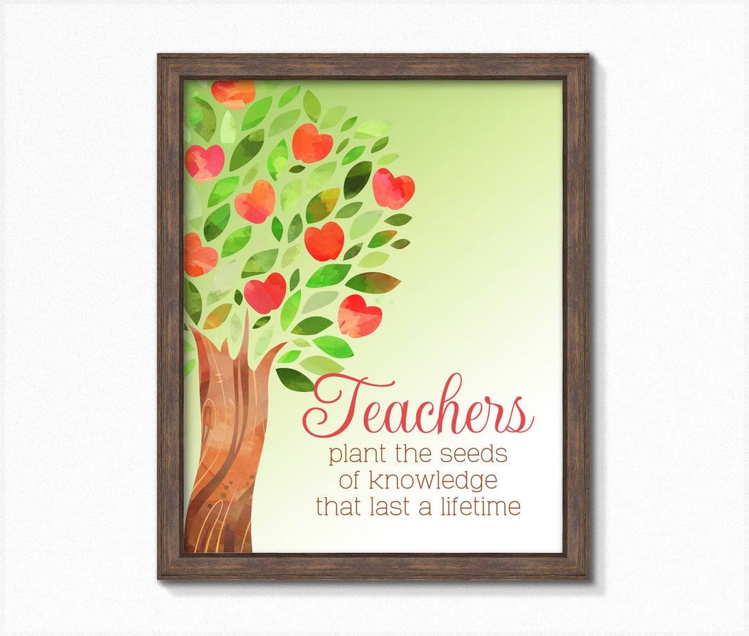 Teachers Plant the Seeds of Knowledge PRINTABLE, Teacher Appreciation ...