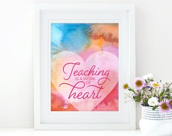 Teaching is a Work of Heart Png Teacher Png Sublimation Png - Etsy