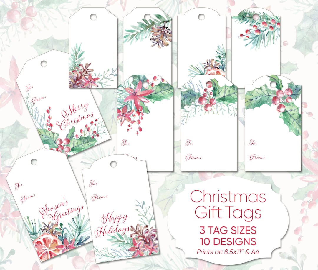 PRINTABLE CHRISTMAS TAGS for Hanging Tags and Holiday Stickers ...