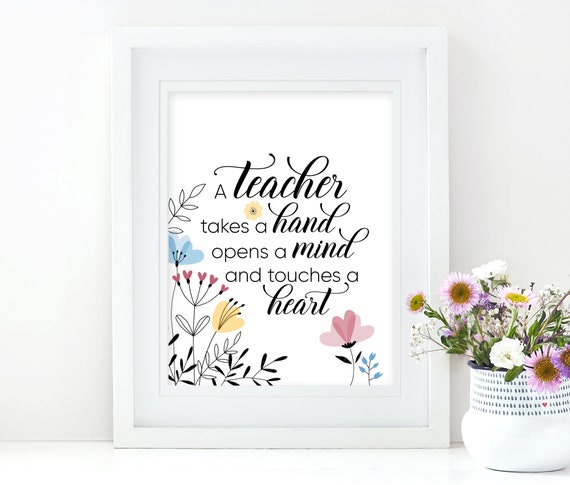 A Teacher Takes A Hand PRINTABLE Teacher Appreciation Gift | Etsy