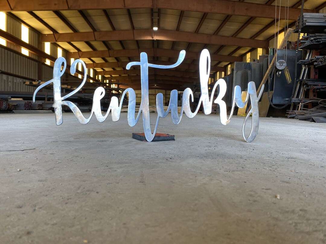 Kentucky Metal Script Sign - Etsy