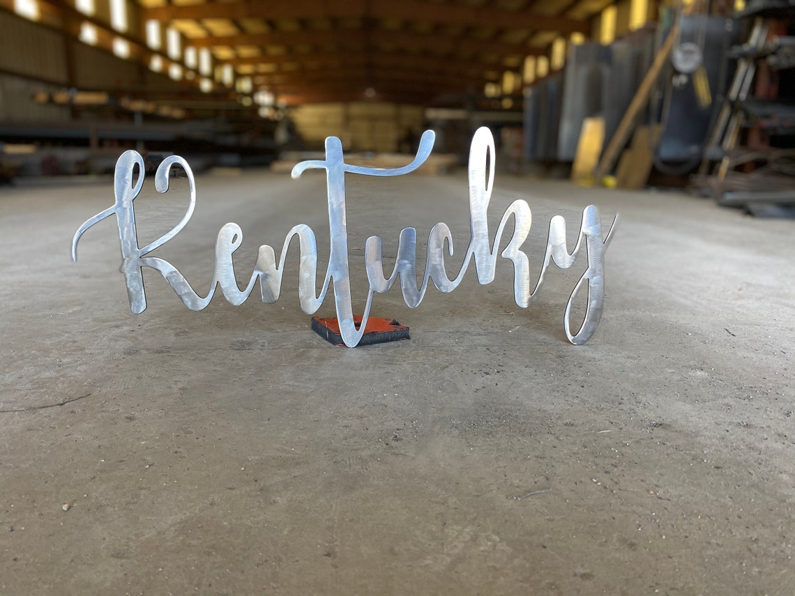 Kentucky Metal Script Sign | Etsy