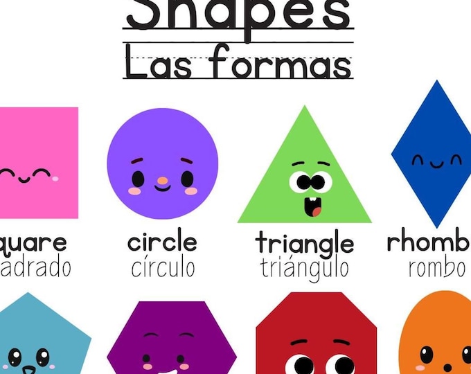Shapes/las Formas: Educational Poster and Activity Set (english-spanish ...
