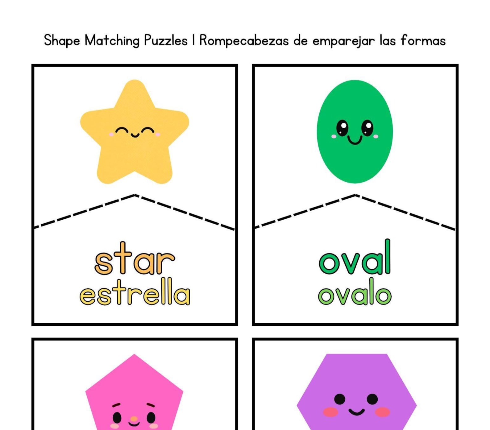 Shapes/las Formas: Educational Poster and Activity Set (english-spanish ...
