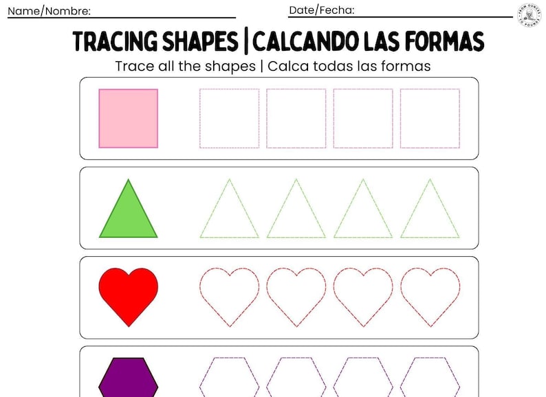 Shapes/las Formas: Educational Poster and Activity Set (english-spanish ...