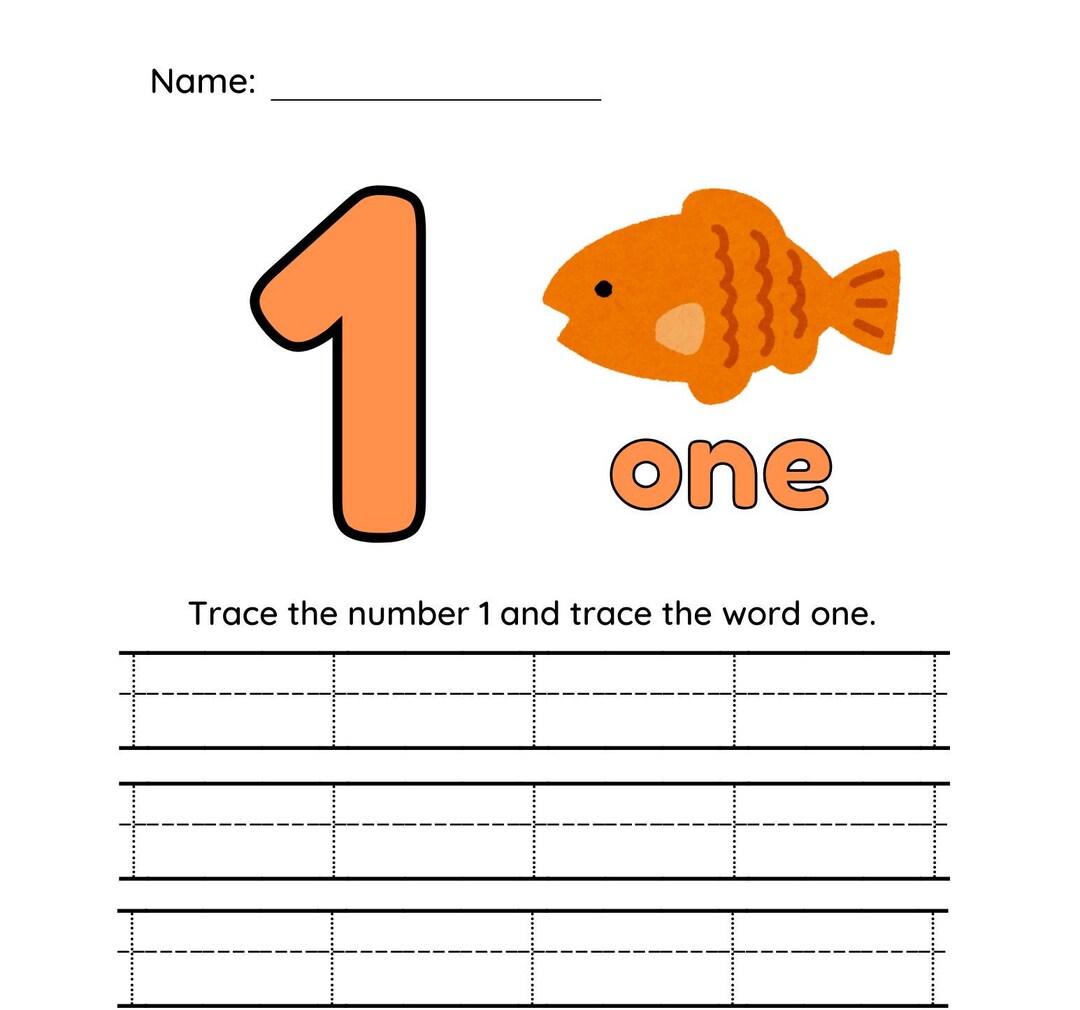 Printable Count, Trace, and Write With Me Numbers 0-10 in Color - Etsy