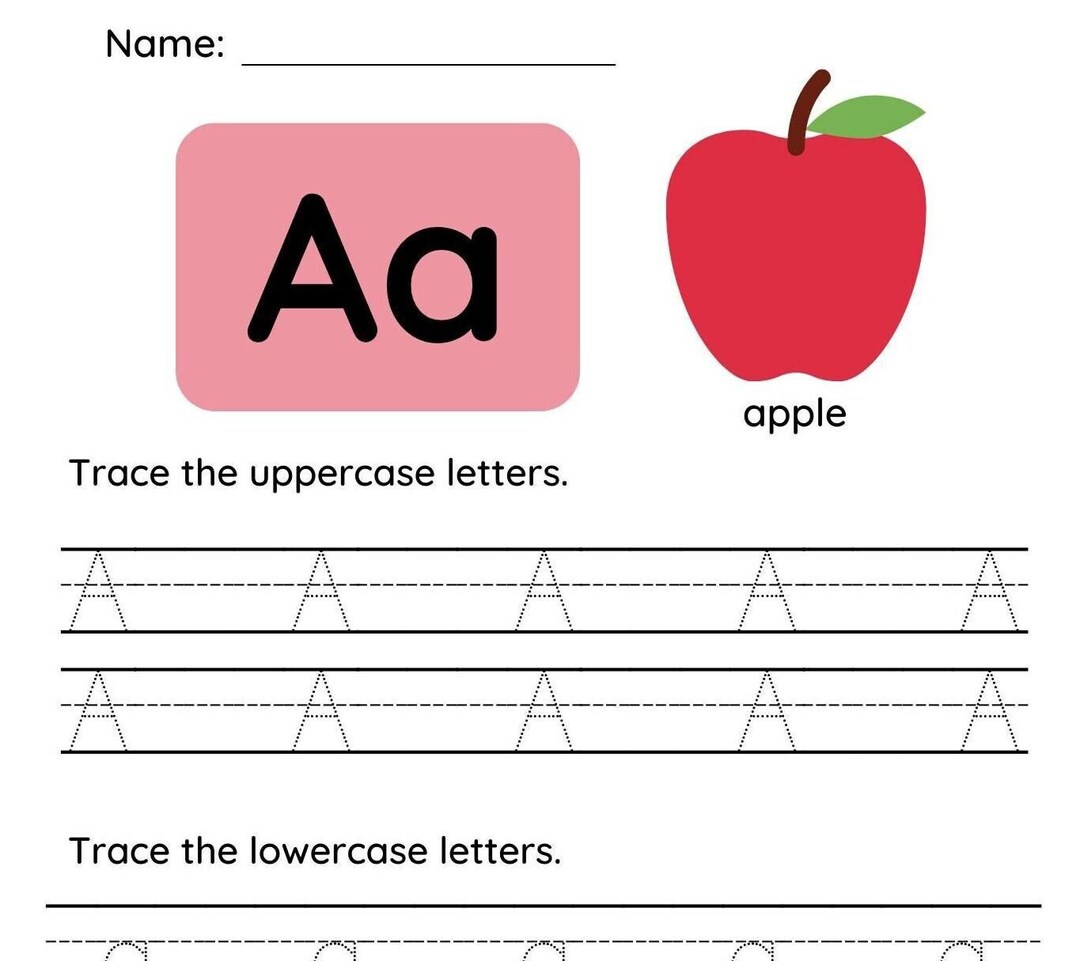 Alphabet Tracing Activity Book and Educational Poster (printable PDF ...