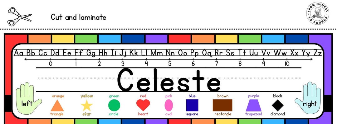 Student Name Plate Template in Rainbow (digital Download) - Etsy