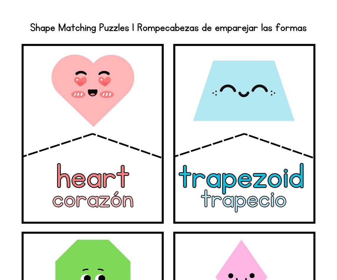 Shapes/las Formas: Educational Poster and Activity Set (english-spanish ...