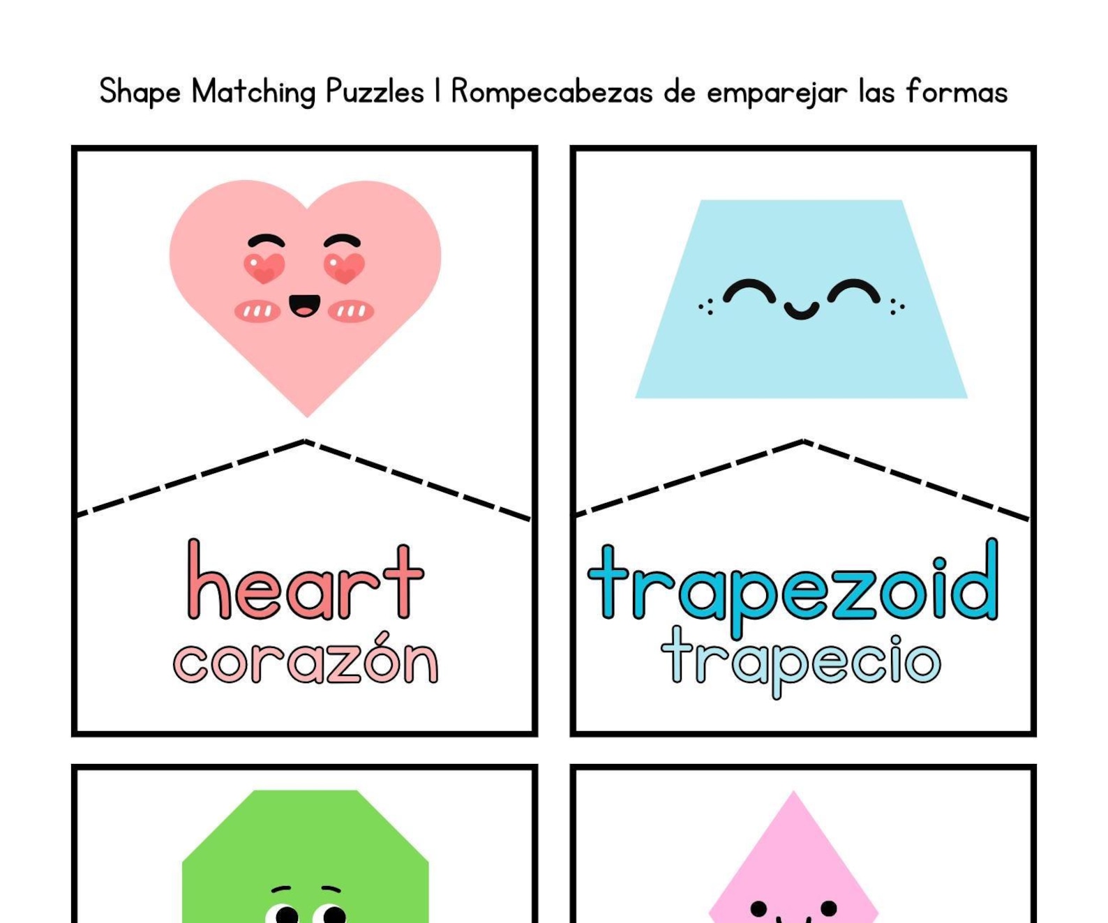 Shapes/las Formas: Educational Poster and Activity Set (english-spanish ...