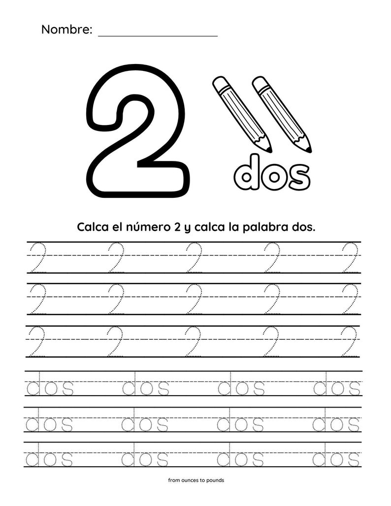 Colorea Y Calca Los Números 0-10 En Español Con Affiche/printable Color ...