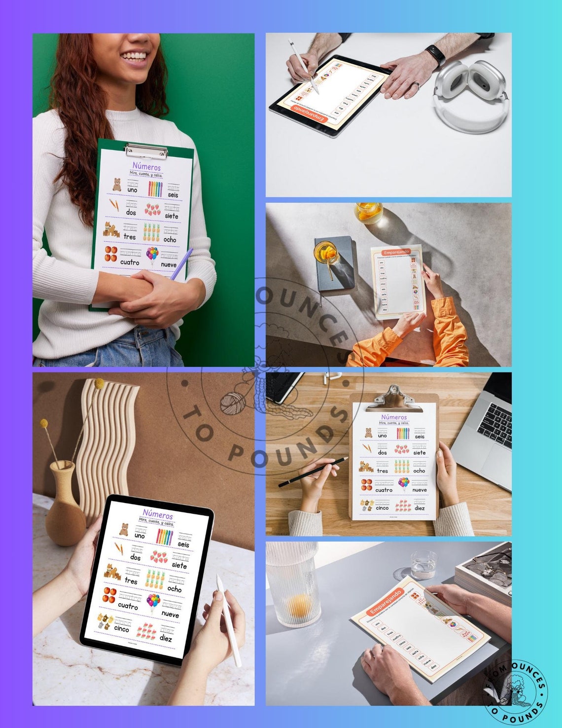 Tracing and Matching Numbers 1-10 Printable Worksheet in Spanish ...