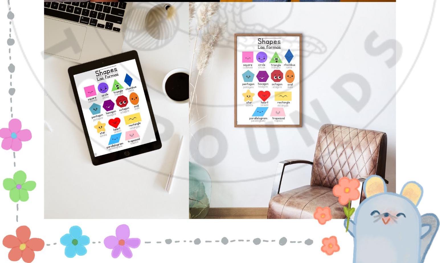 Shapes/las Formas: Educational Poster and Activity Set (english-spanish ...