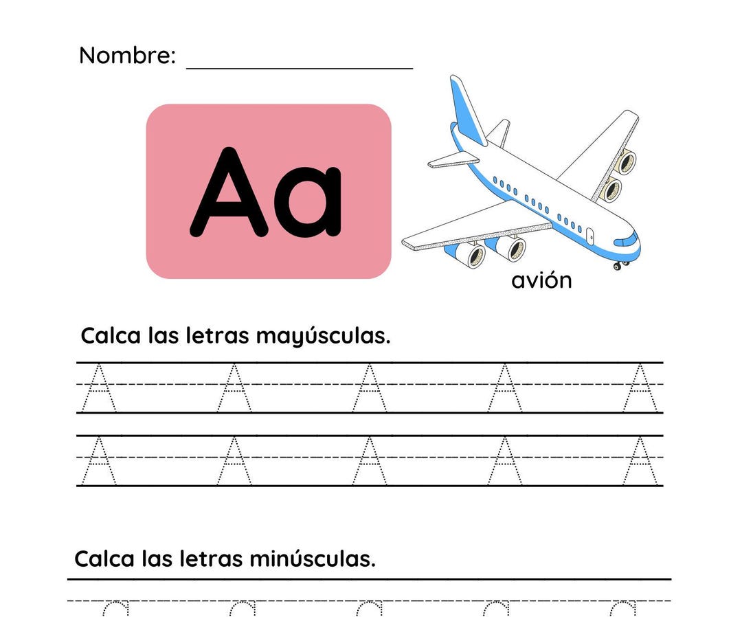 Spanish Alphabet Tracing Activity Book With ABC Poster (printable ...