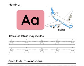 Spanish Alphabet Tracing Activity Book With ABC Poster (printable ...