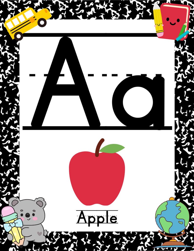 Classroom Decor: Alphabet & Numbers 1-20 Posters (46 Pages, 8.5"x11 ...