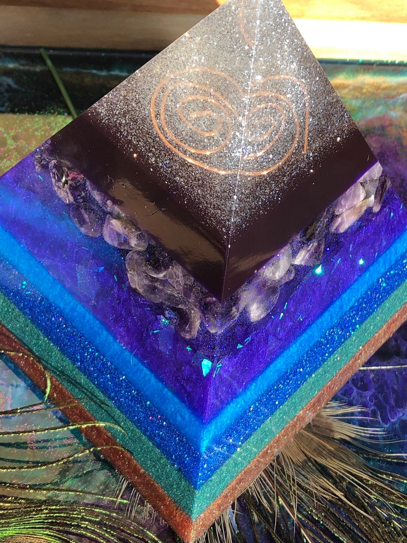 Extra Large Peacock Orgone Orgonite Pyramid With Copper - Etsy