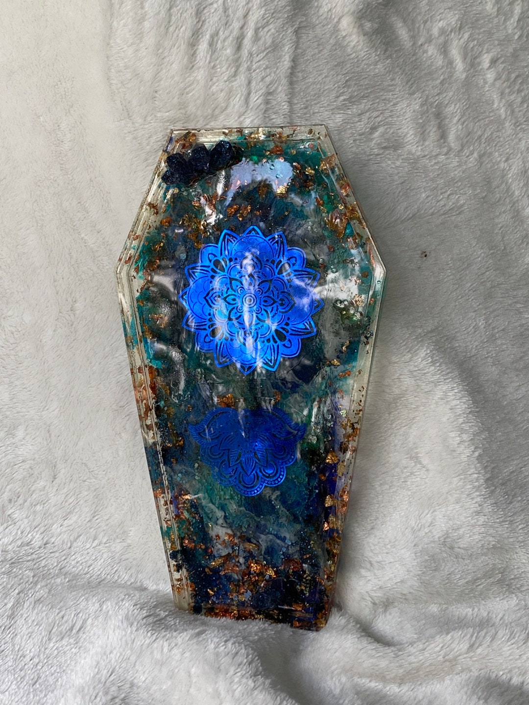 Holographic Mandala Yoga Coffin Makeup Pallet Pen Brush Perfume Jewelry ...