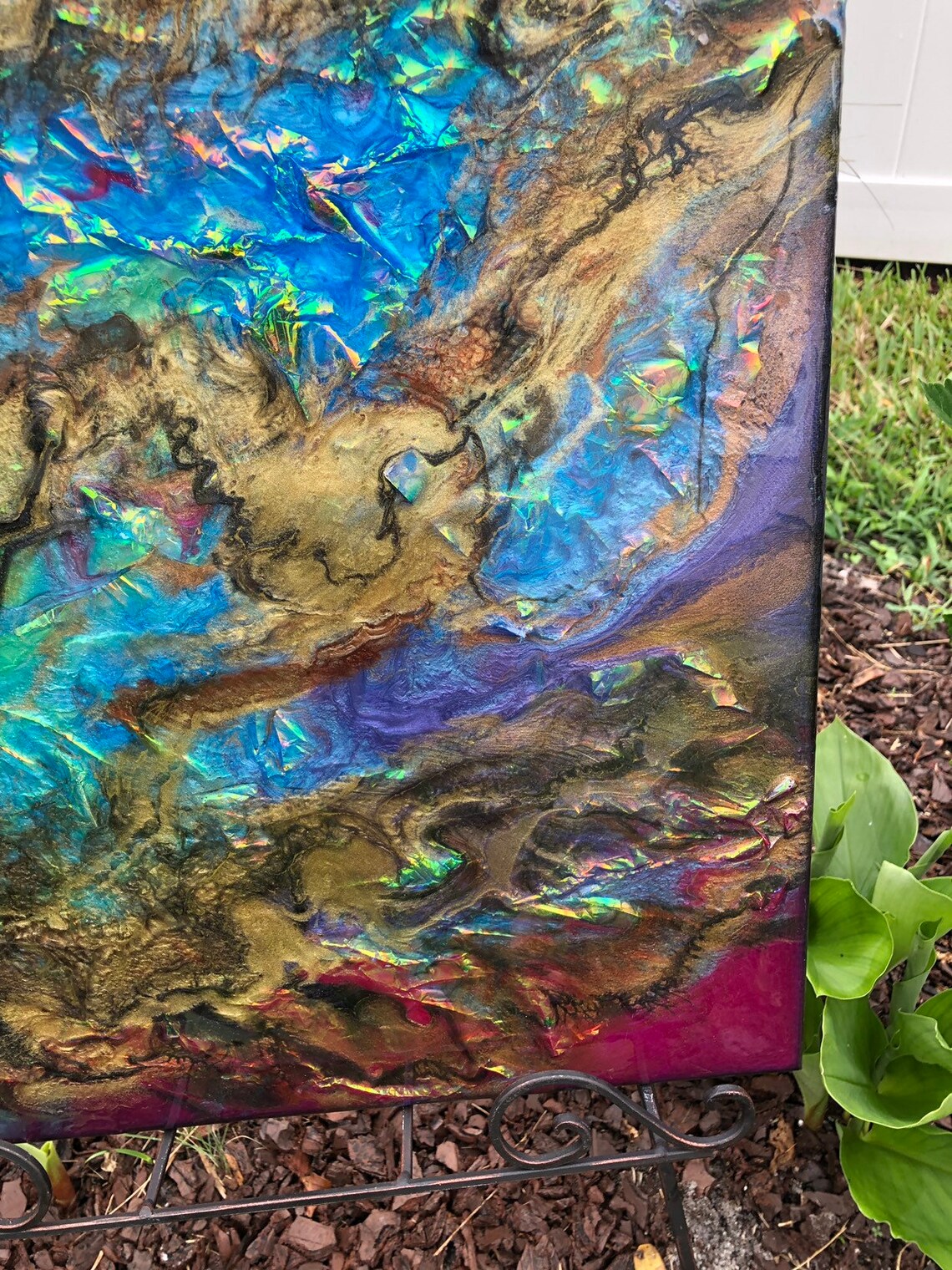 Fire Opal Painting 18 x 24 Resin on Canvas Iridescent multi | Etsy