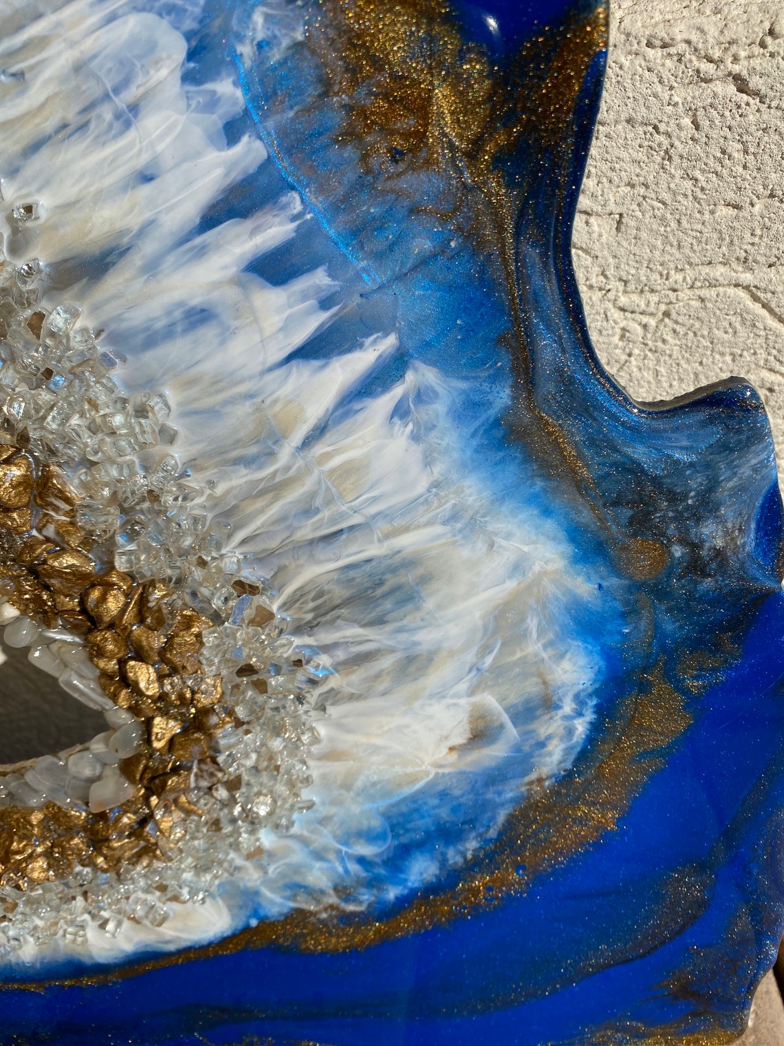 Mixed Media Abstract Freeform Ocean Mermaid Agate Geode Slice - Etsy