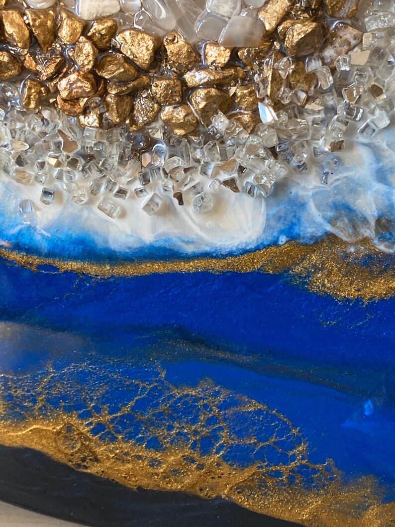 Mixed Media Abstract Freeform Ocean Mermaid Agate Geode Slice - Etsy