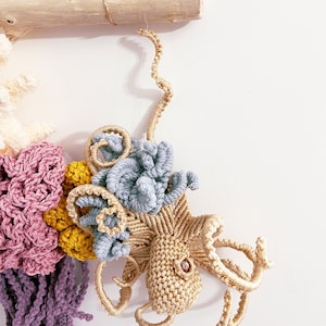 COMMISSION Only//octopus Art/ Small Macrame Ocean Art/coral Reef Art ...