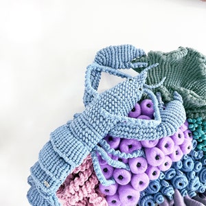 Blue Lobster Art/ Lobster Art/ Macrame Lobster Ocean Sculpture/ Macrame ...