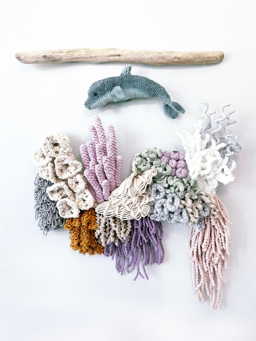 COMMISSION ONLY Art//macrame Coral Reef Art/ Fiber Coral Reef/ Barrier ...