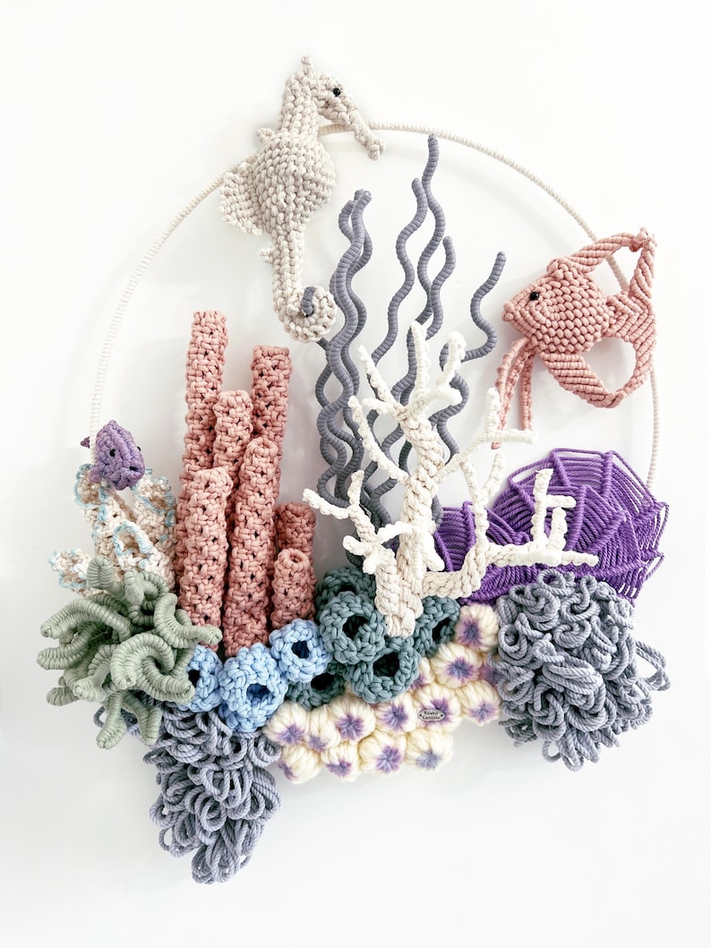 Large Macrame Hoop Wall Art: Coral Reef Fiber Art (commission Order) - Etsy
