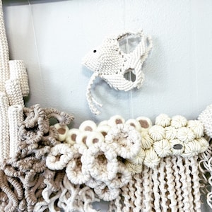 COMMISSION ONLY XL Macrame Ocean Art/coral Reef Art/ Nautical Wall Art ...