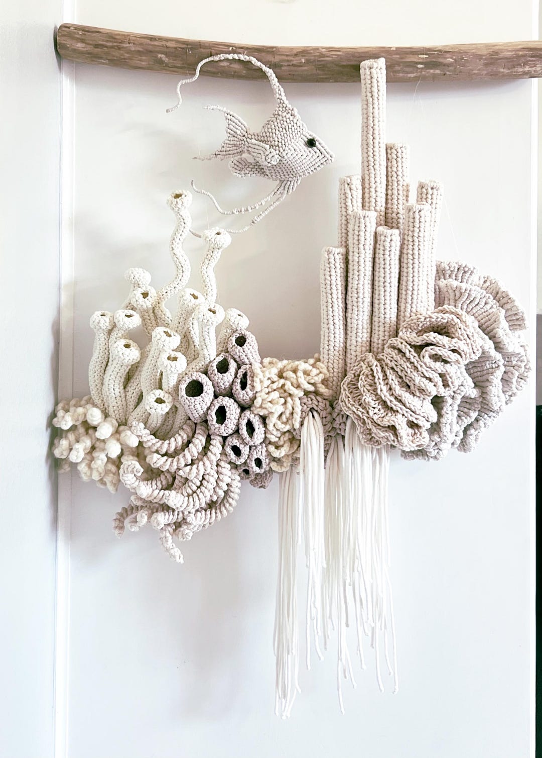 Macrame Angel Fish Art/coral Reef Art/ Nautical Wall Art/macrame ...