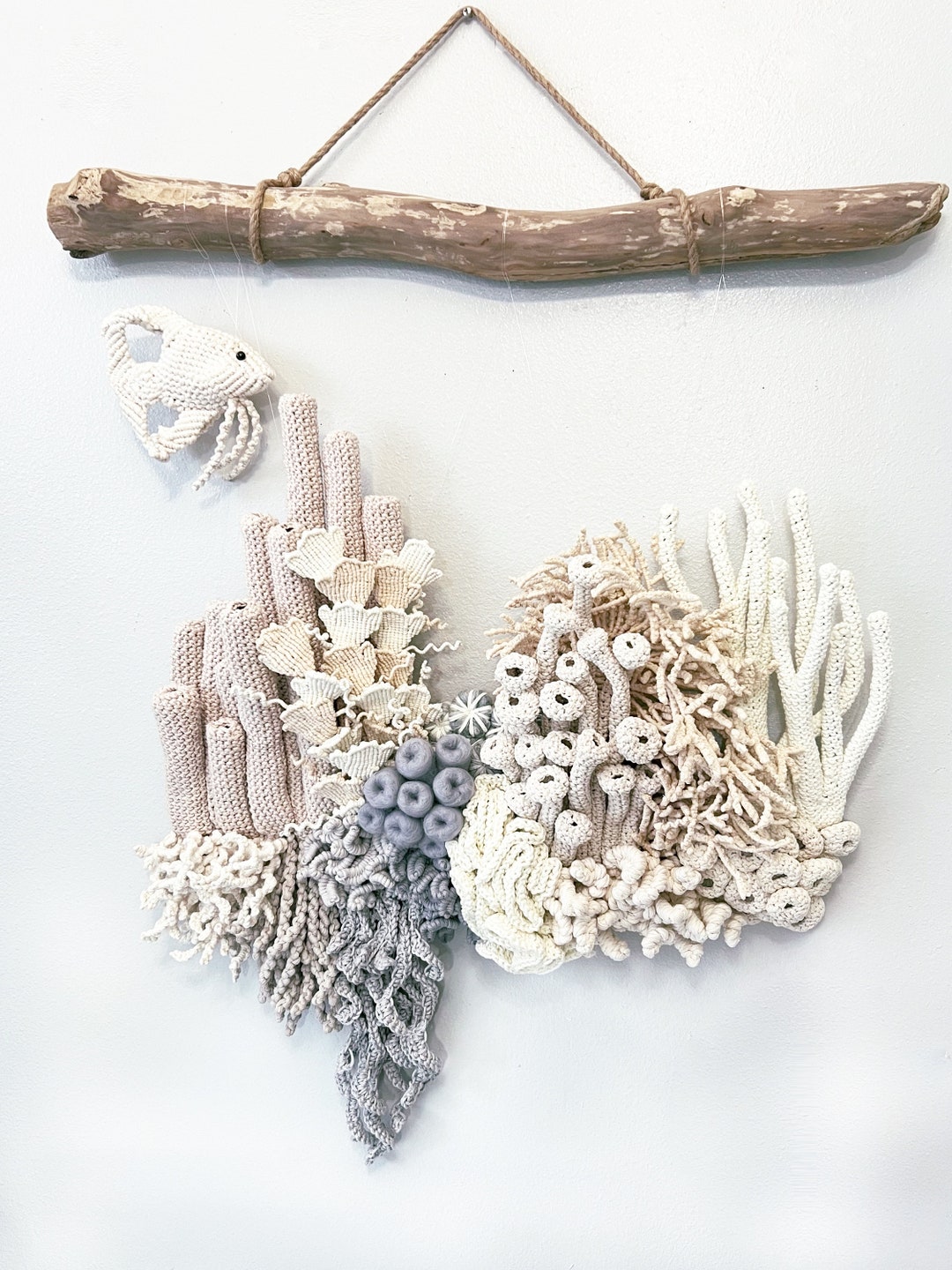 Macrame Coral Reef Wall Art: Coastal Nautical Decor (31"x40") - Etsy