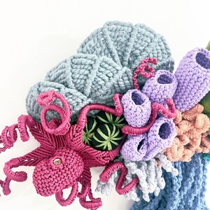 Commission Small Bright Octopus Art/ Small Macrame Ocean Art/coral Reef ...