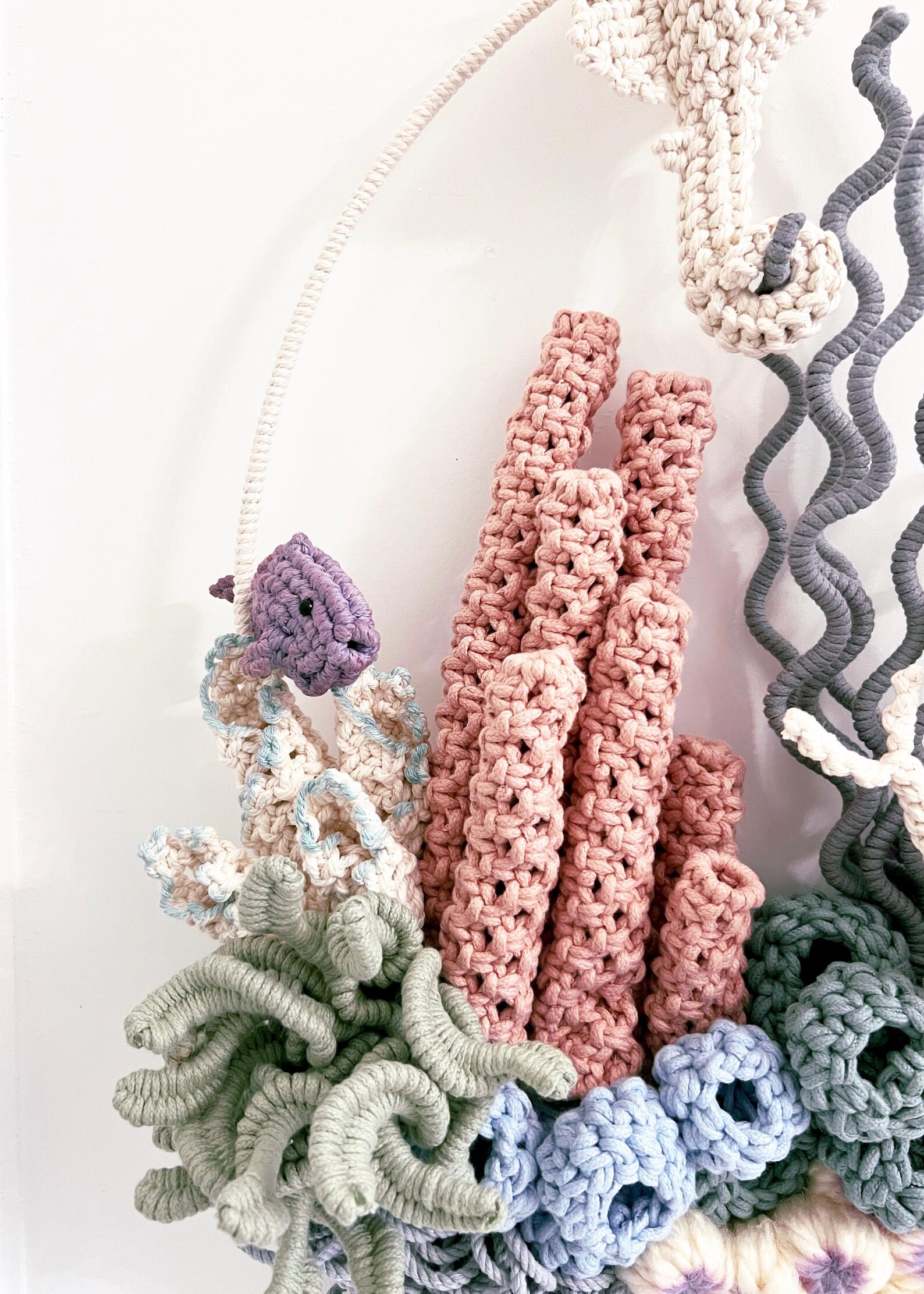 Large Macrame Hoop Wall Art: Coral Reef Fiber Art (commission Order) - Etsy