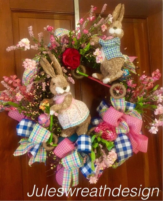 Easter Wreath Peter Rabbit Wreath Animal Wreath Spring | Etsy