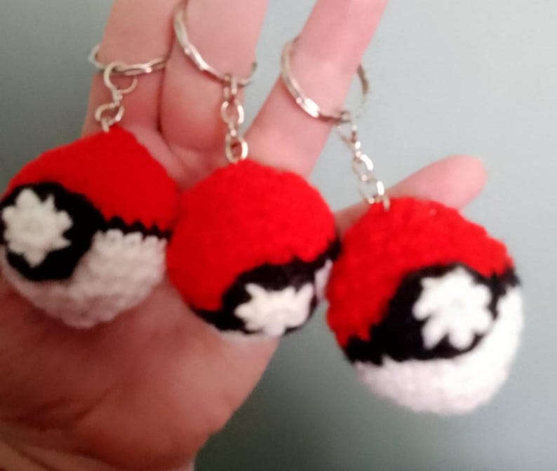 Pikachu, Pokeman Balls, Keyrings, Crochet, Amigurumi - Etsy