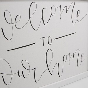 Hand Lettered Print welcome to Our Home - Etsy