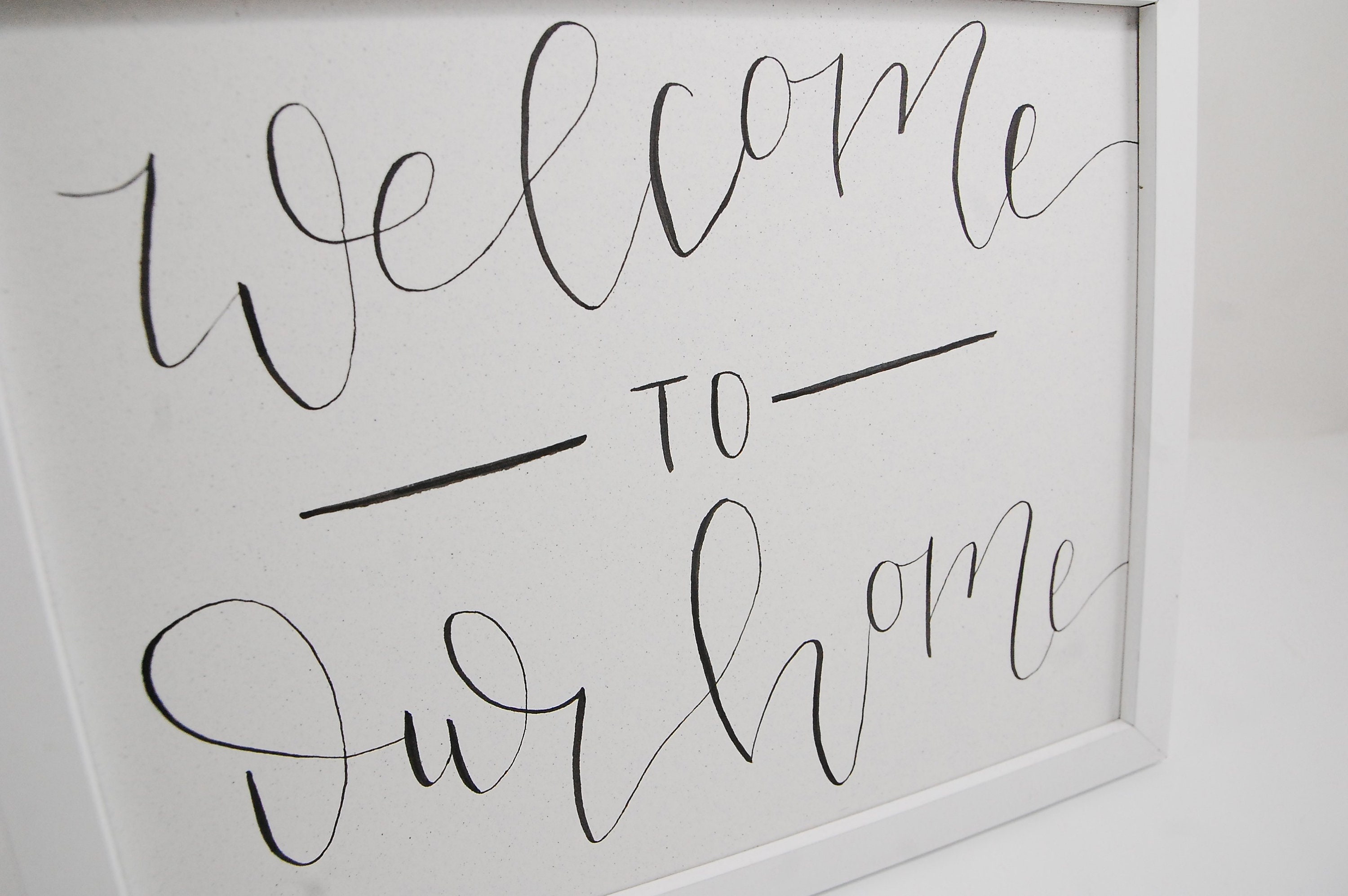 Hand Lettered Print welcome to Our Home - Etsy