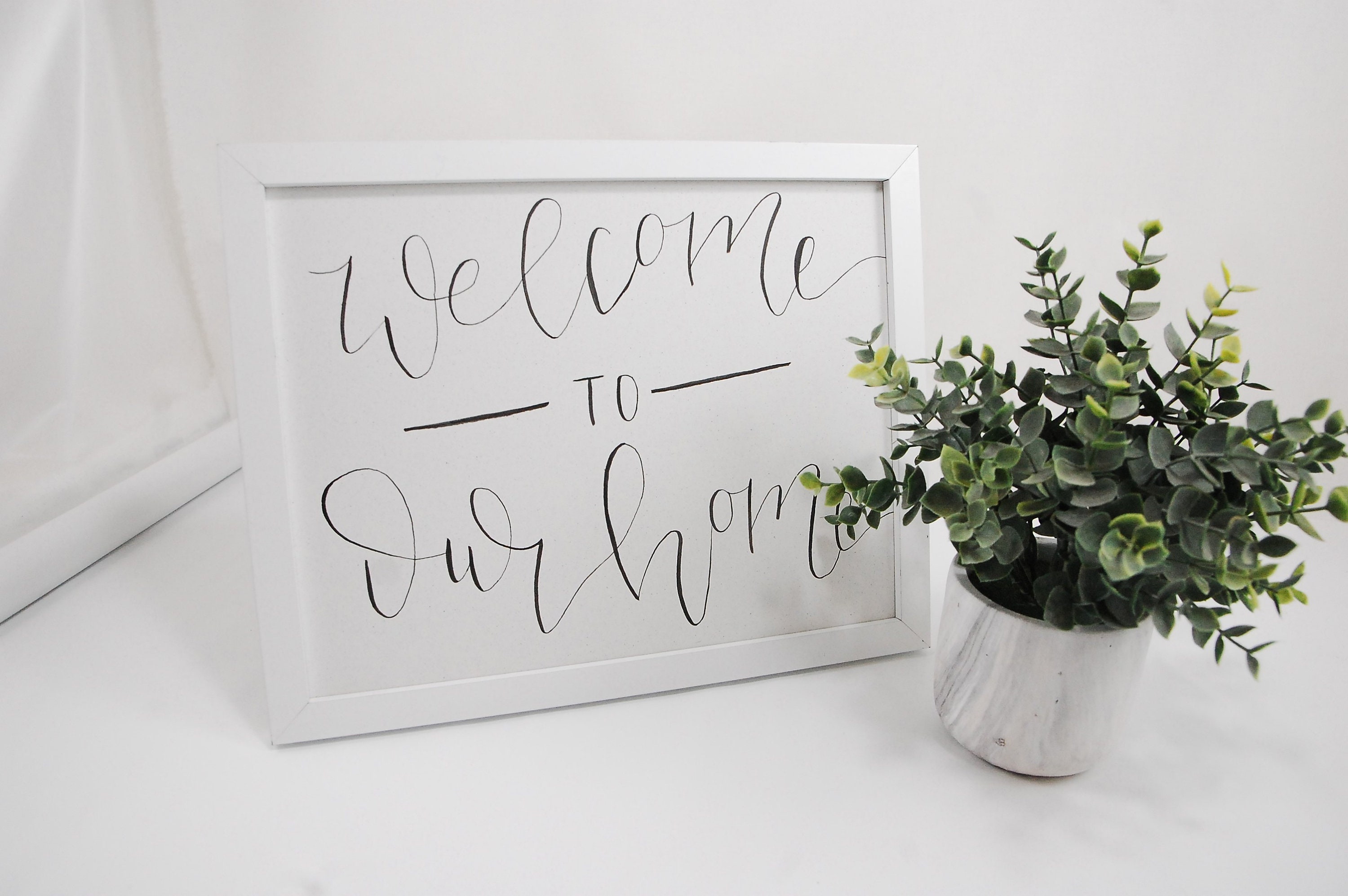 Hand Lettered Print welcome to Our Home - Etsy