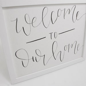 Hand Lettered Print welcome to Our Home - Etsy